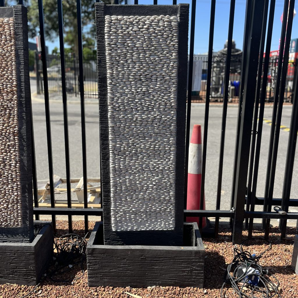 Pebble Panel Water Feature - Black | Down to Earth Garden Supplies